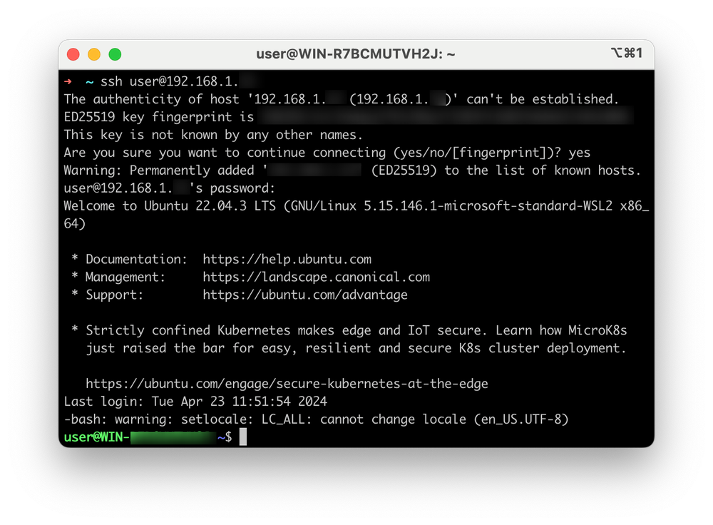 WSL 외부에서 ssh 접속하기 (2024)